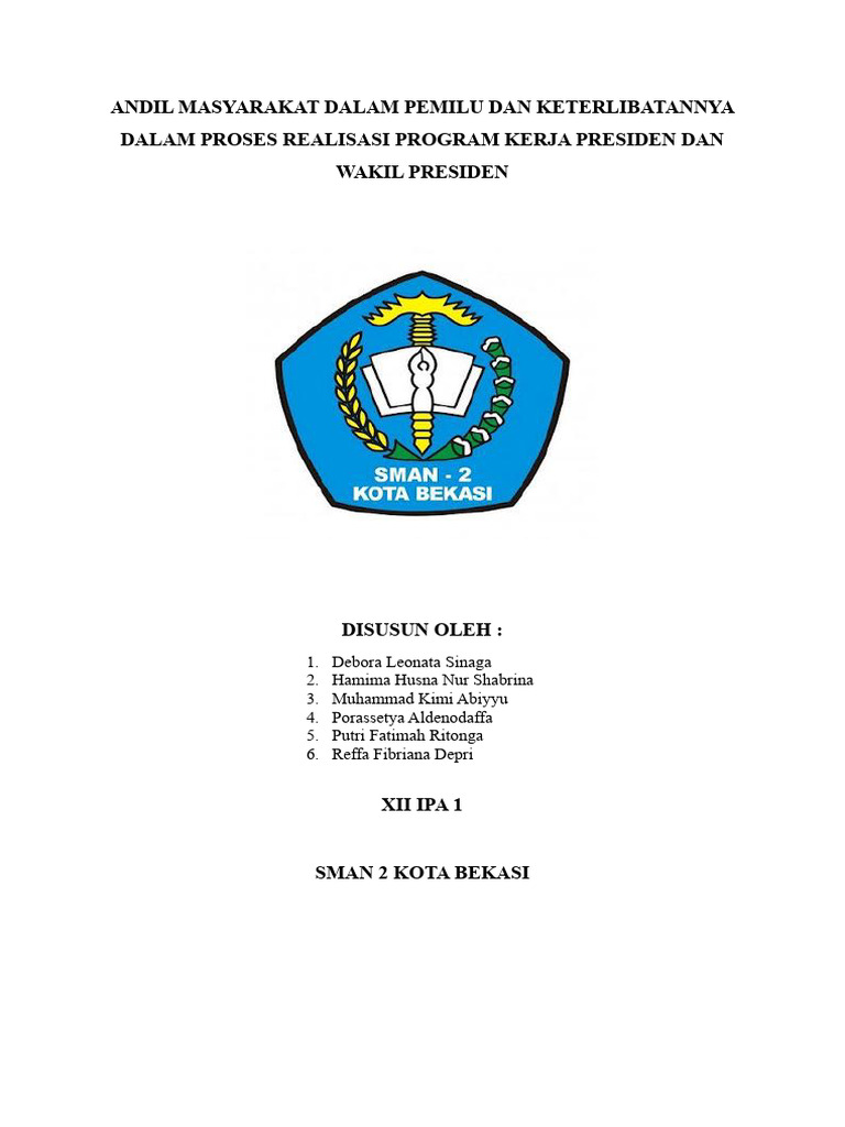 Andil Masyarakat Dalam Pemilu Dan Keterlibatannya Dalam Proses ...