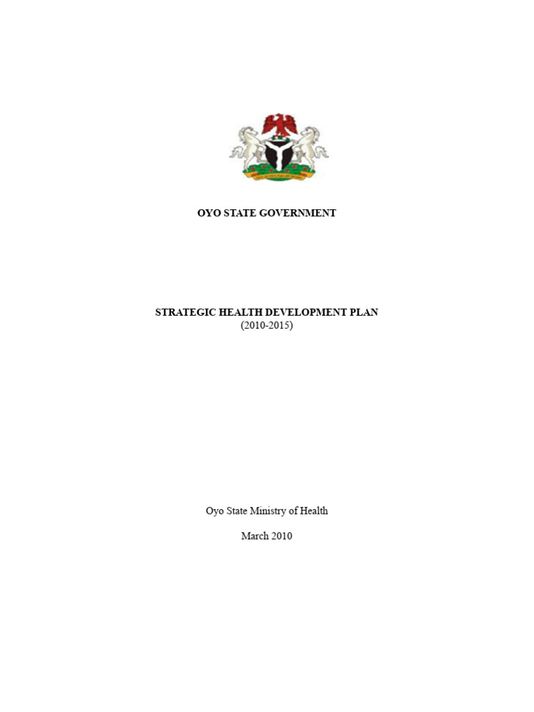 Oyo State Strategic Health Development Plan 2010-2015 | PDF | Health ...