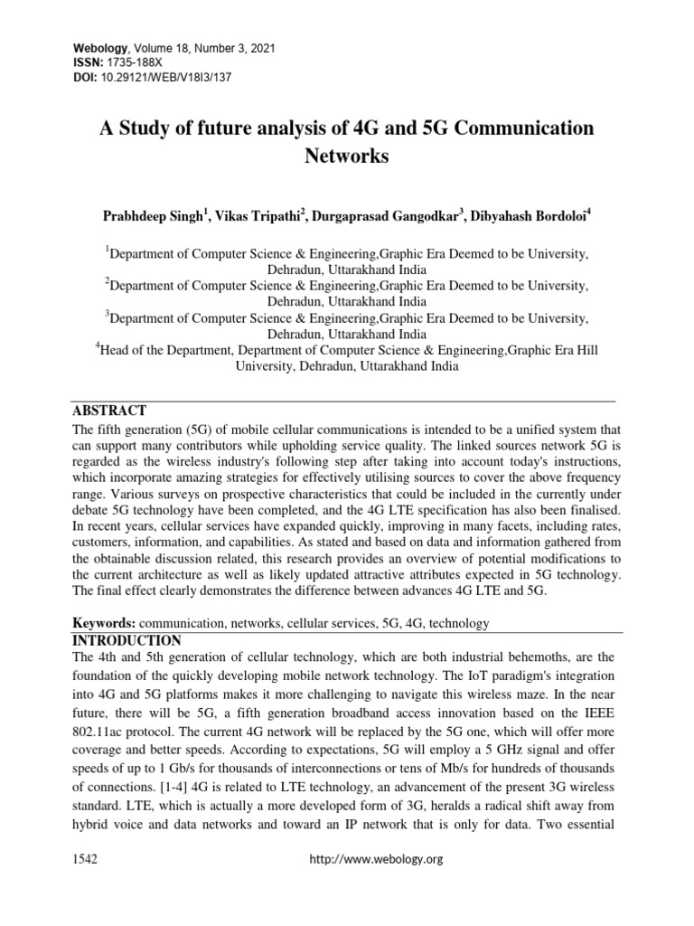 PM Paper 137 | PDF | Computer Network | 4 G