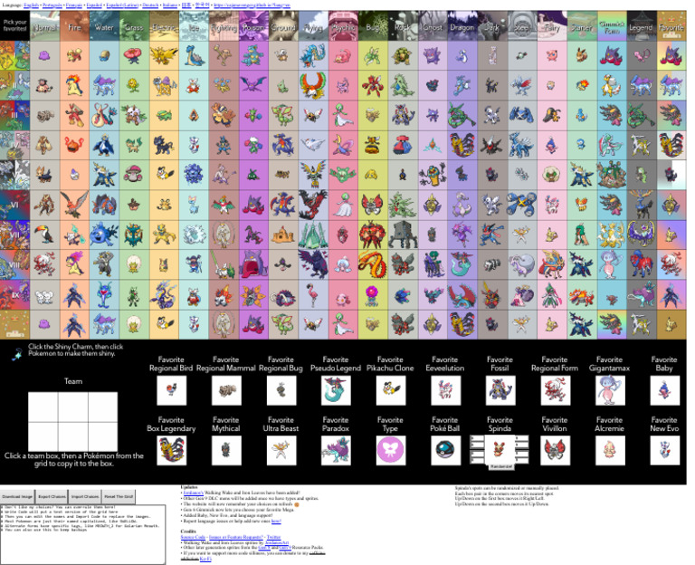 Ultimate_Favorite_Pokemon_Picker | PDF | Pokémon | Video Games