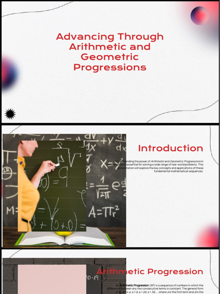 Slidesgo Advancing Through Arithmetic and Geometric Progressions ...