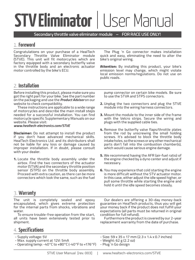 Stve Manual en 643fe52d4e11a808190890 | PDF | Throttle | Electrical ...