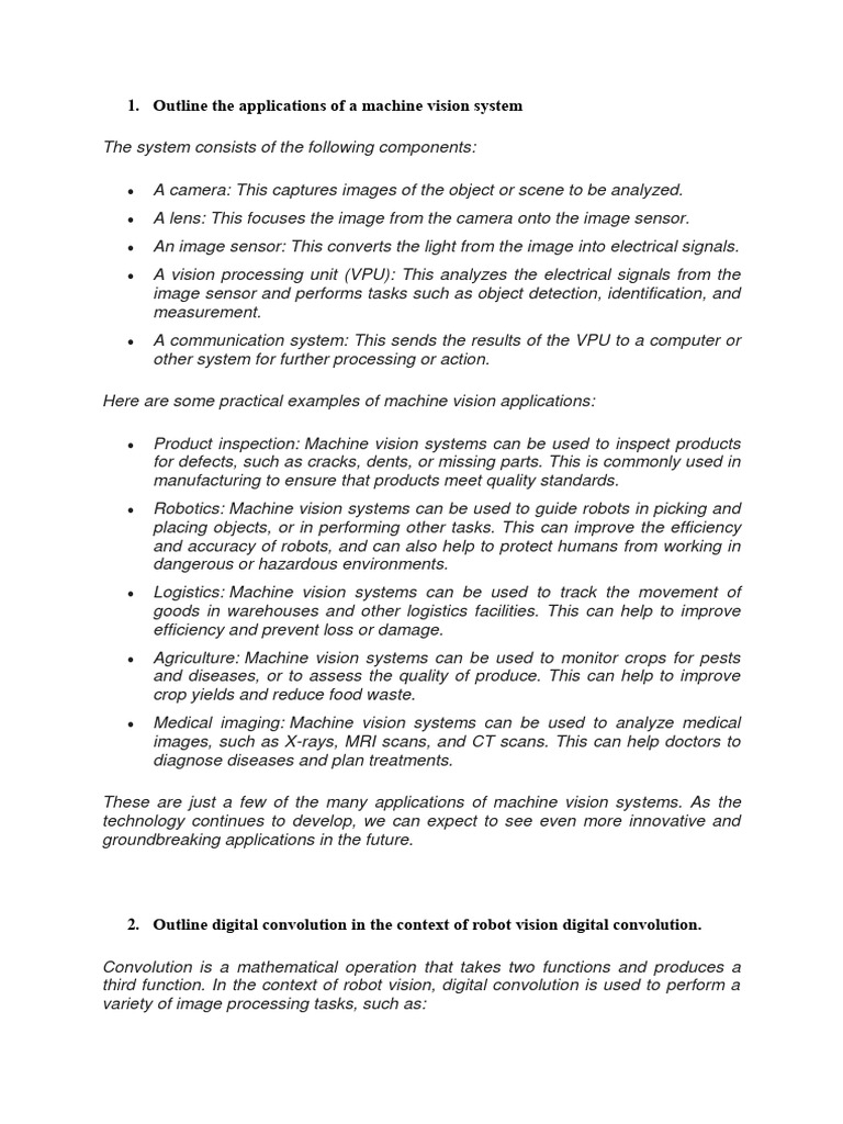 MVS Question With Answer | PDF | Sampling (Signal Processing) | Computer Vision