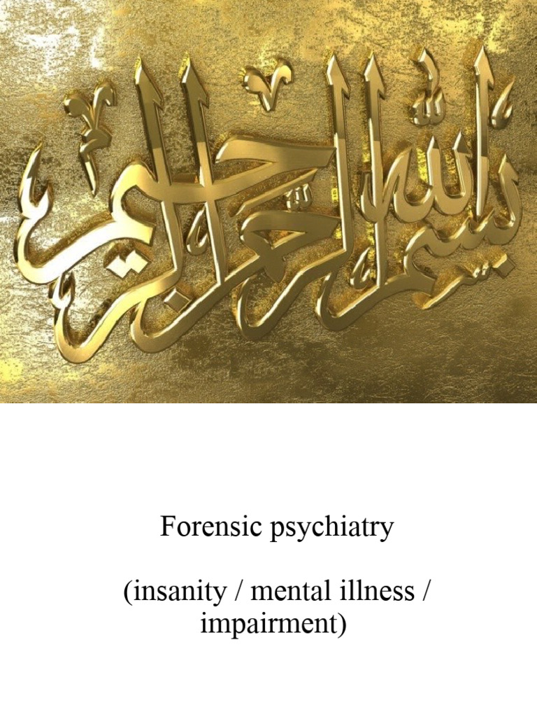 FORENSIC PSYCHIATRY (Terminologies of Insanity) | PDF | Mental Disorder ...