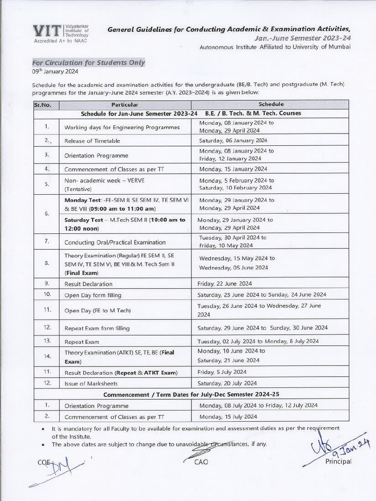General Guidelines For Conducting Academics & Examination Activities ...