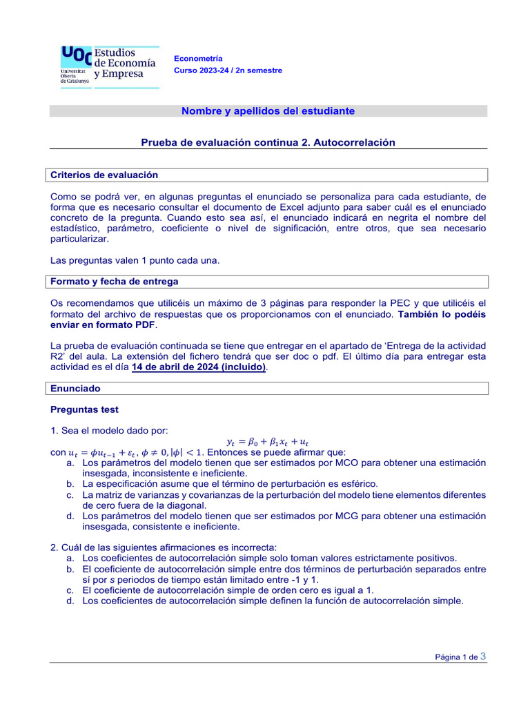 Econom. - PEC 2 | PDF