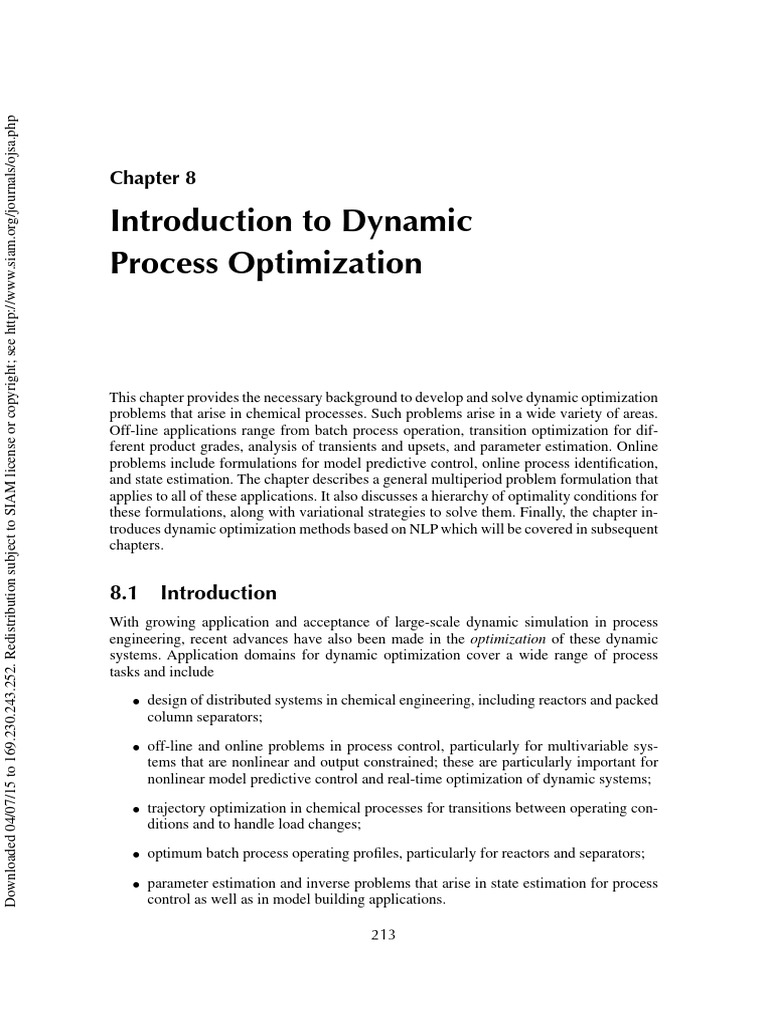 Nonlinear Programming (Concepts, Algorithms, and Applications To Chemical Processes) - 8 ...