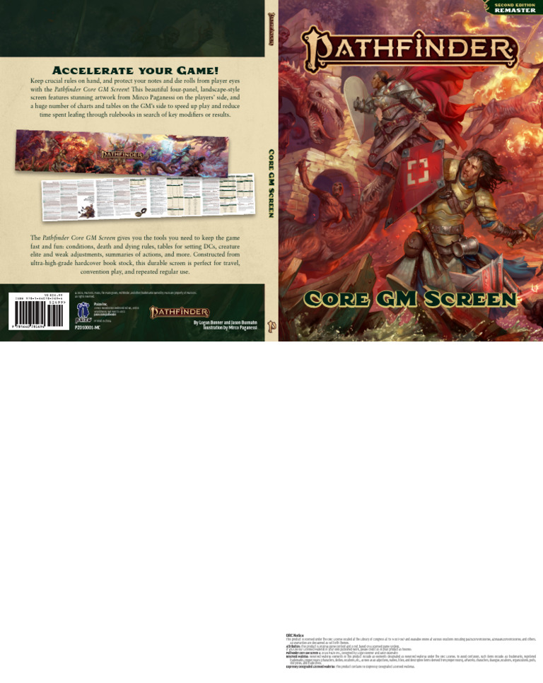 PZO10001 Pathfinder Core GM Screen Landscape Wrap | PDF | D20 System
