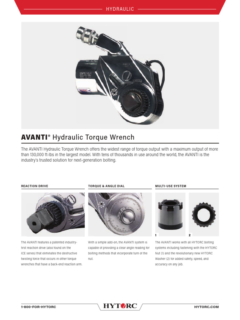 AVANTI-cut Sheet | PDF | Nut (Hardware) | Torque