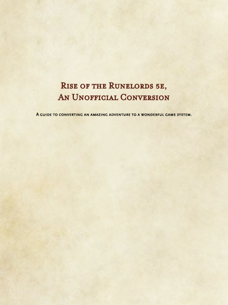 Rise of The Runelords, 5e Conversion - The Homebrewery | PDF | Dungeons & Dragons | D20 System