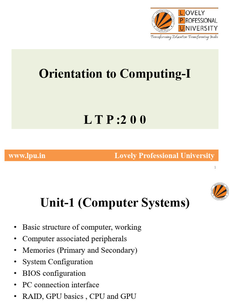 unit1 part1 | Download Free PDF | Random Access Memory | Graphics Processing Unit