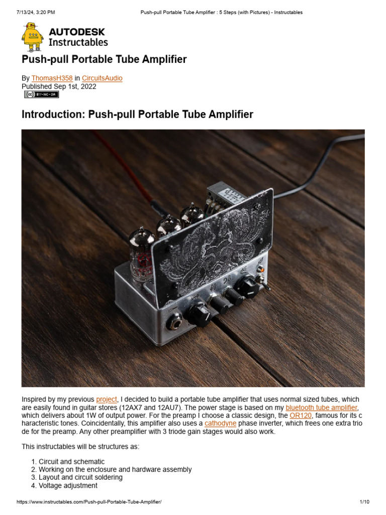 Push-pull Portable Tube Amplifier _ 5 Steps (with Pictures ...