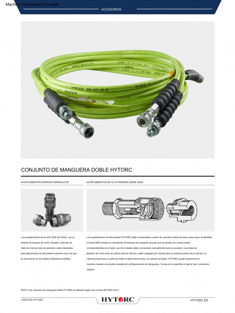 HYTORC-Twin Hose Assembly-Cut Sheet | PDF | Negocios | Tecnología