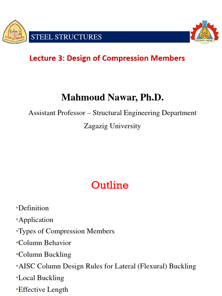 Lecture 4- Comp. Members-1 | PDF | Buckling | Truss