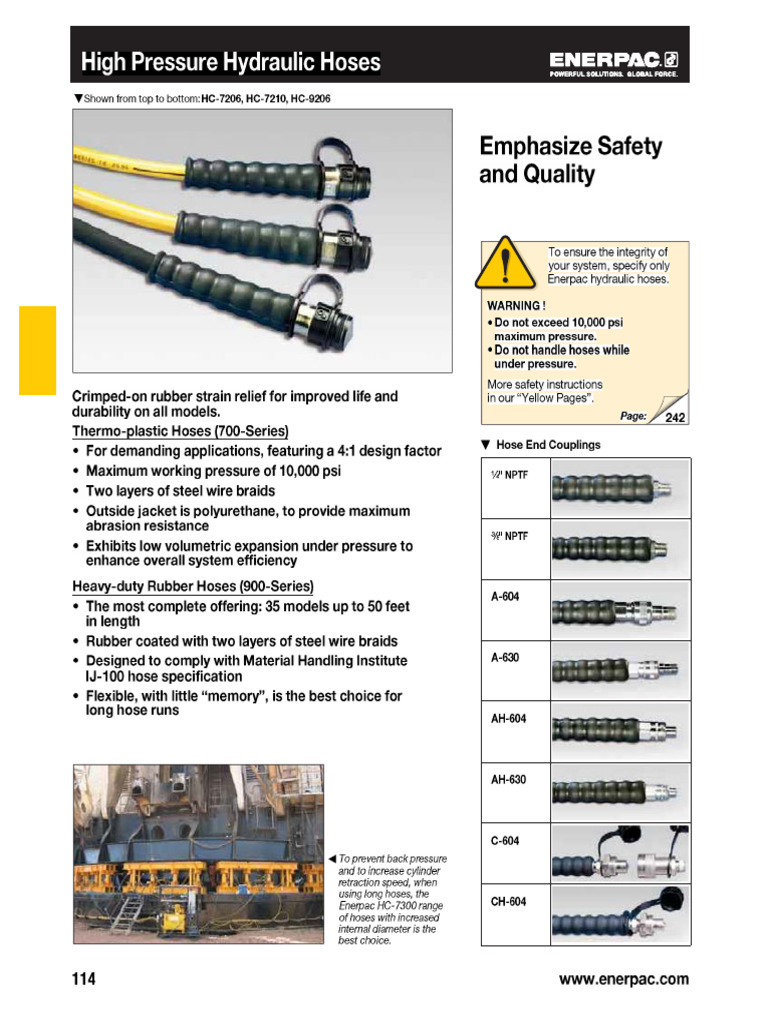 Enerpac E327 Mangueras Hidraulicas y Acoples Hidraulicos | PDF