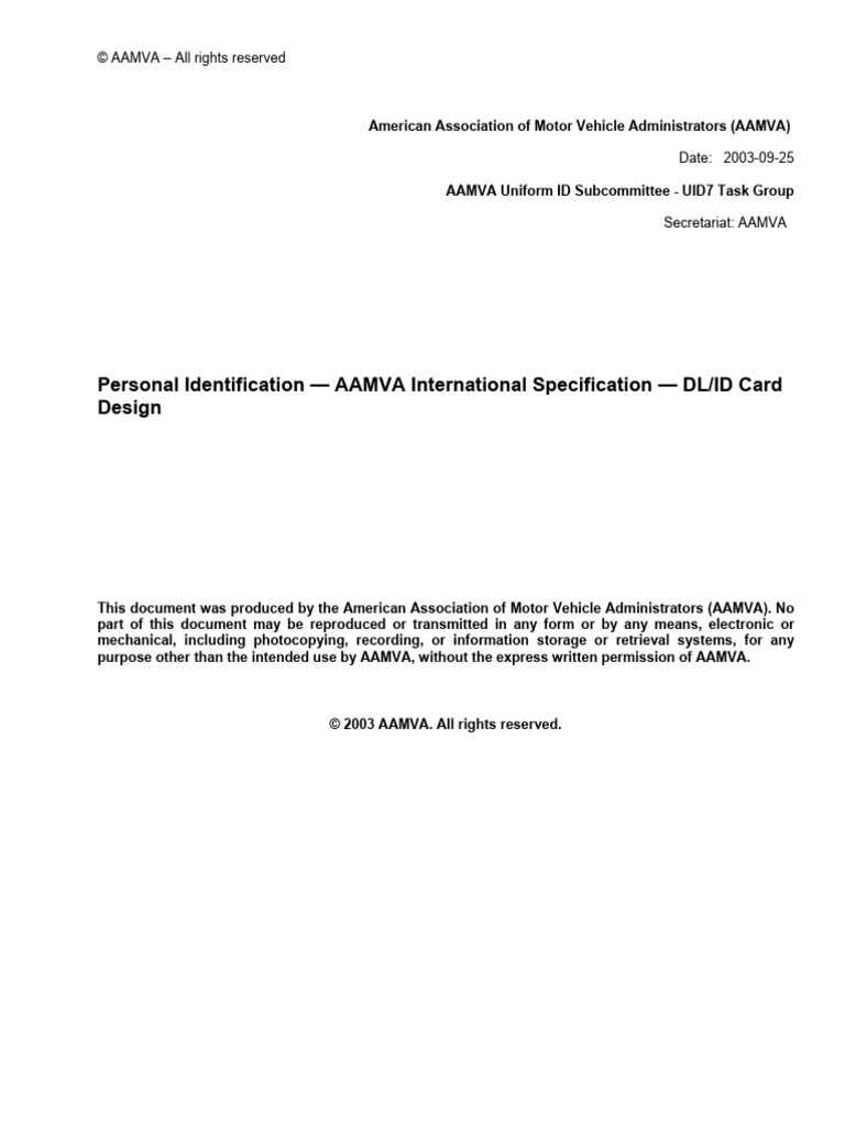 ID Card Specs | PDF | Driver's License | Identity Document