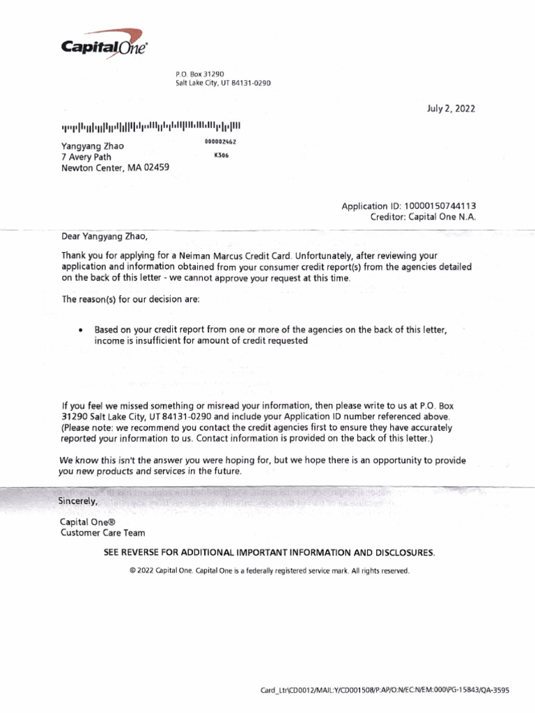 Neiman Marcus Credit Card Fraud Letter | PDF