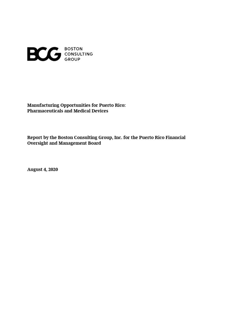 Manufacturing Opportunities for Puerto Rico - Pharmaceuticals and ...