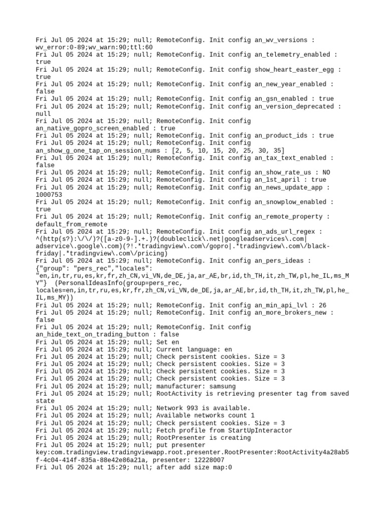 RemoteConfig Initialization Logs | PDF | Computing | Software
