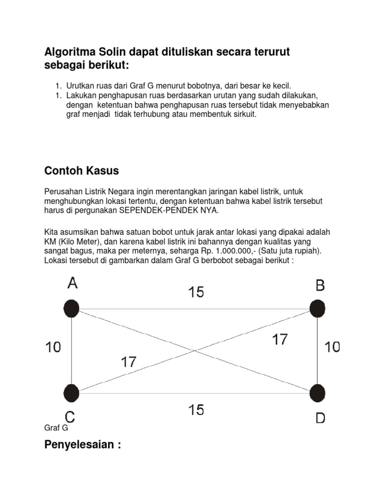 Algoritma Solin untuk Minimum Spanning Tree | PDF | Metode & Bahan Ajar ...