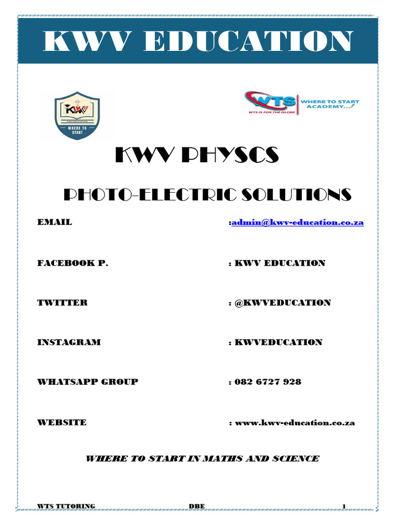 KWV Education Tutoring Resources | PDF