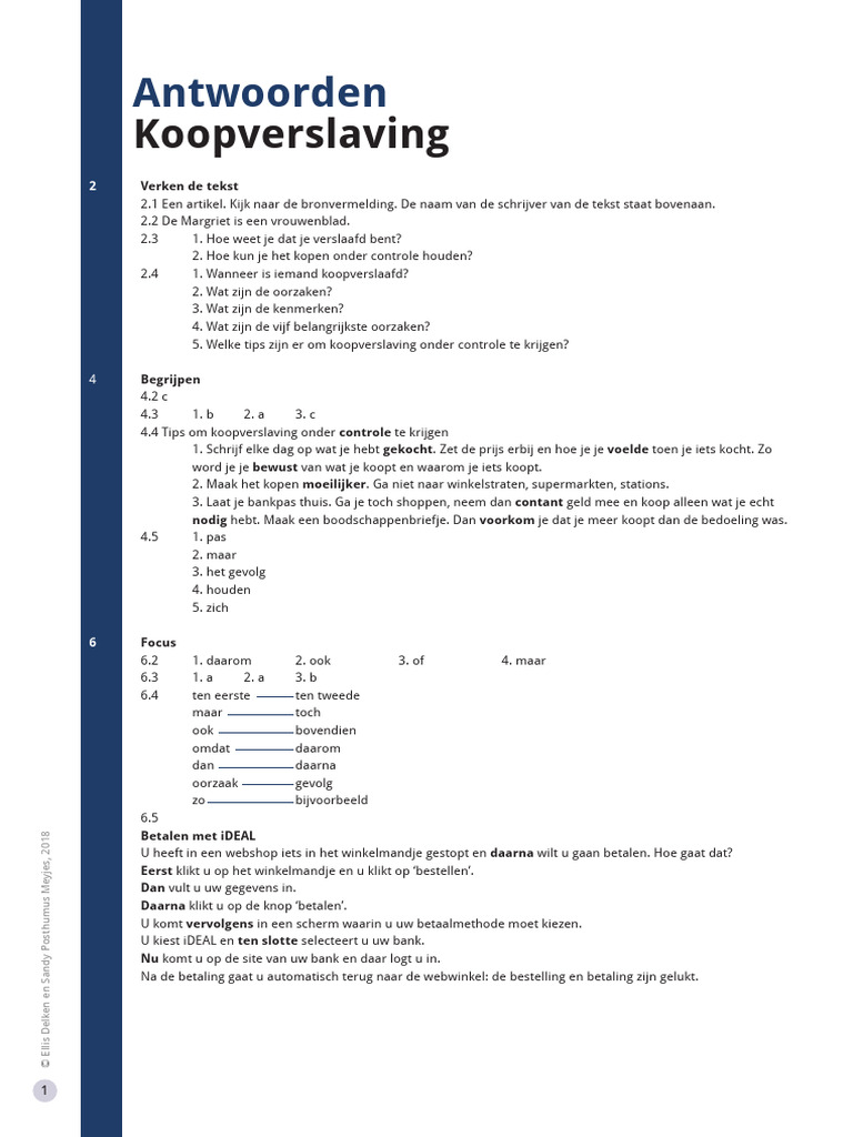 Antwoorden Geld-Download | PDF