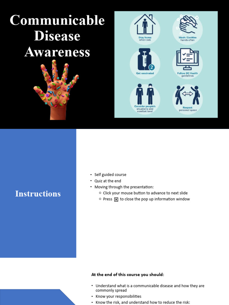 Communicable Disease Awareness Course | PDF | Infection | Hand Washing