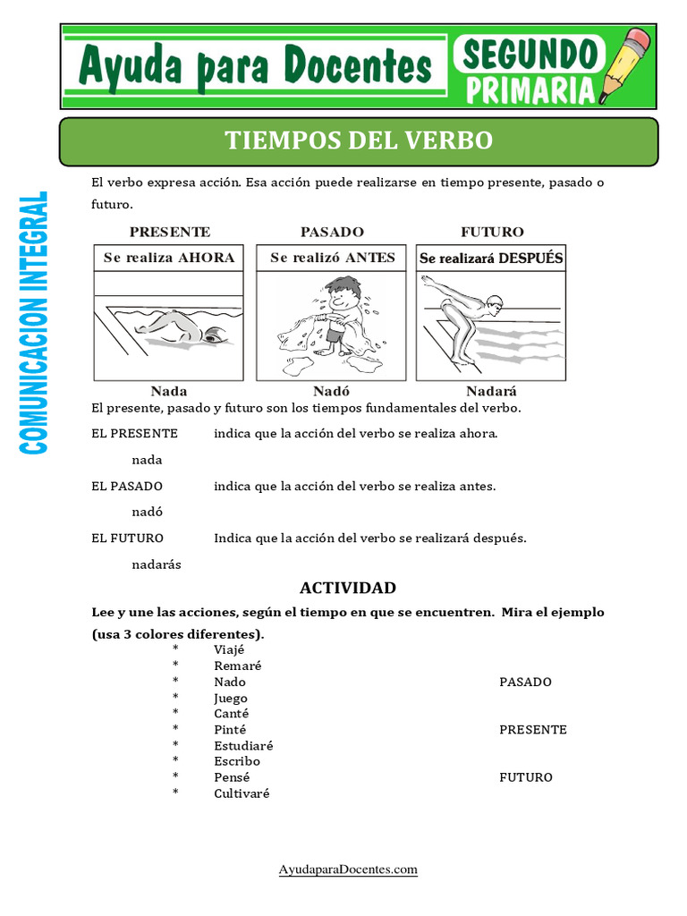 Tiempos Del Verbo para Segundo de Primaria | PDF | Verbo