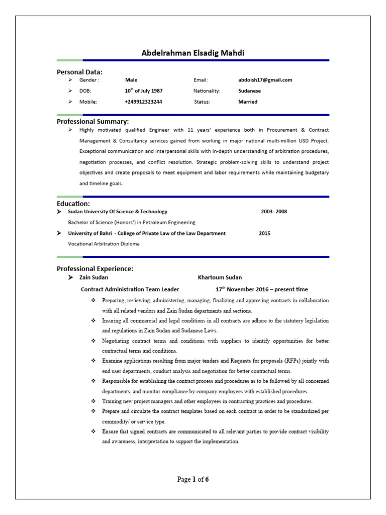 Abdelrahman CV 2020 | PDF | Request For Proposal | Business