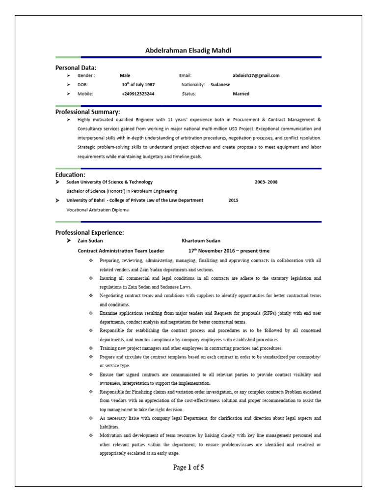 Abdelrahman CV 2022 | PDF | Business