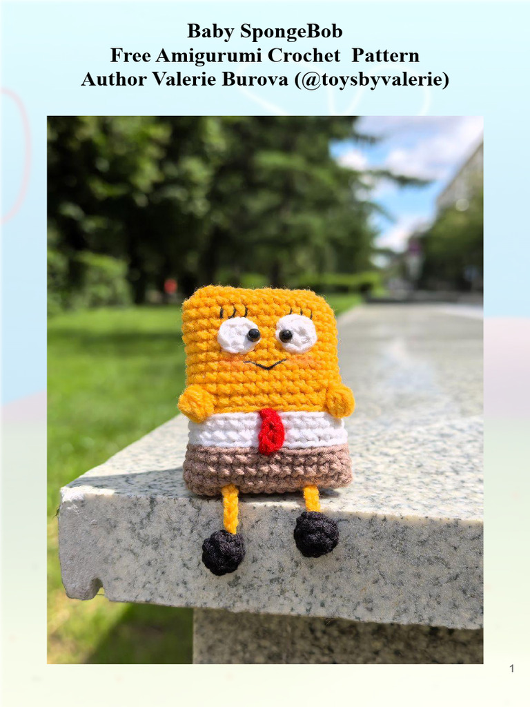 SpongeBob Keychain Amigurumi Crochet Pattern | PDF | Crochet | Amigurumi
