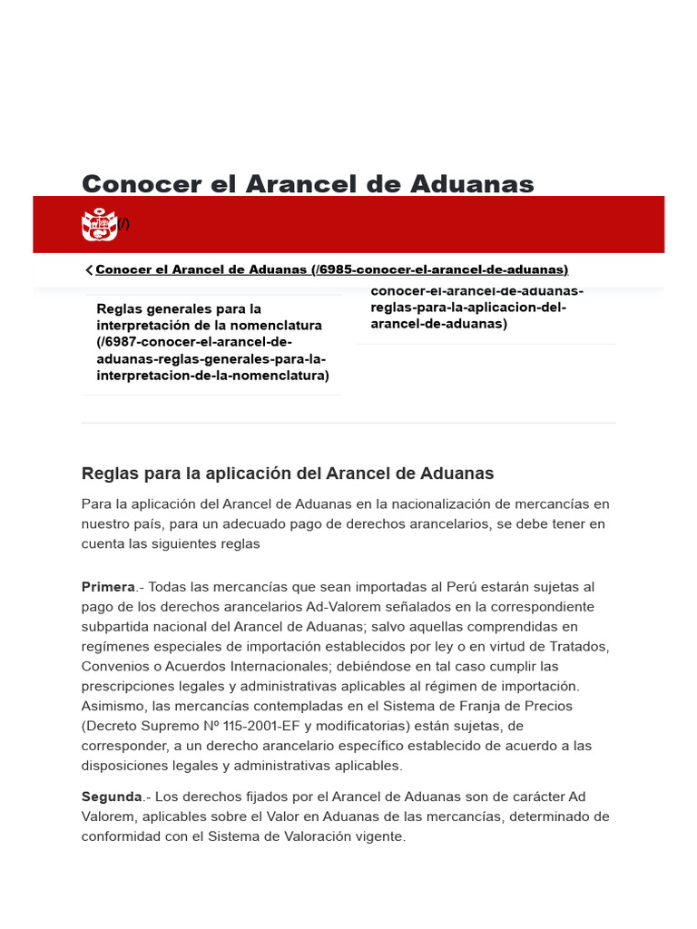 Conocer El Arancel de Aduanas | PDF | aduana | Arancel