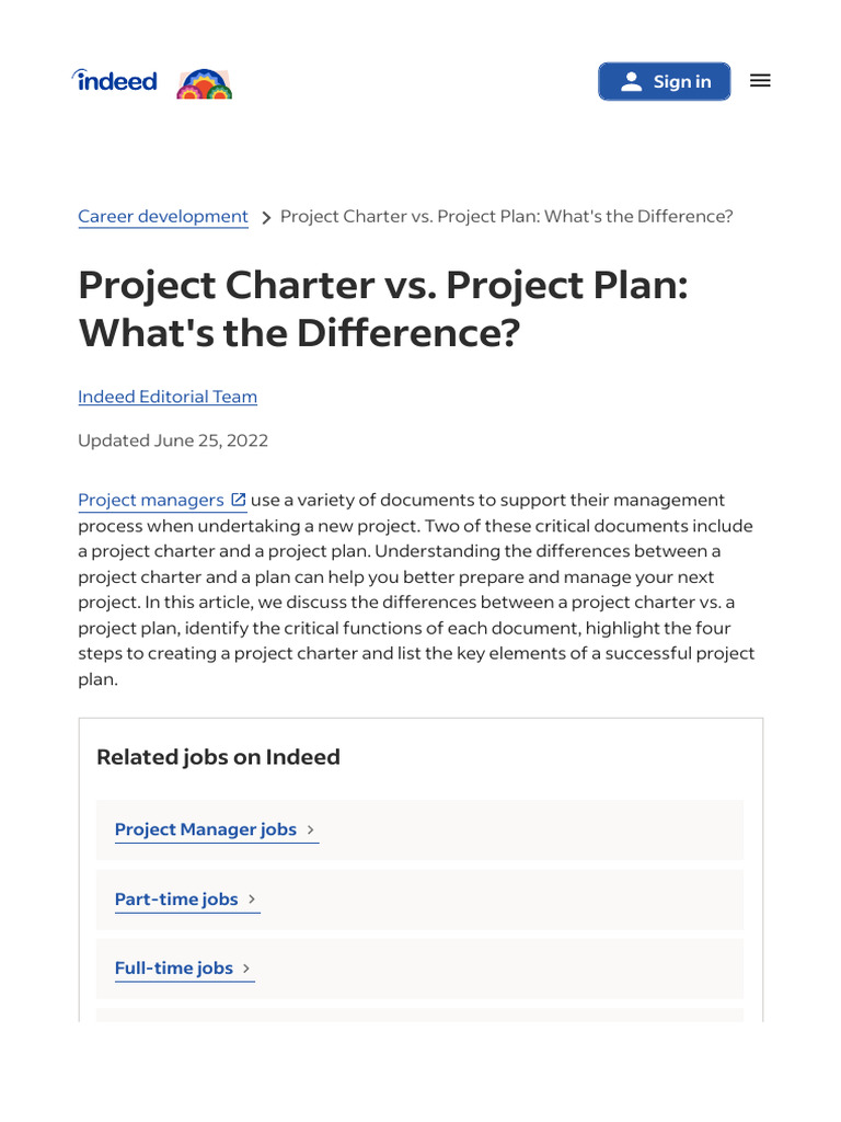 Project Charter vs. Project Plan - What's The Difference | PDF ...