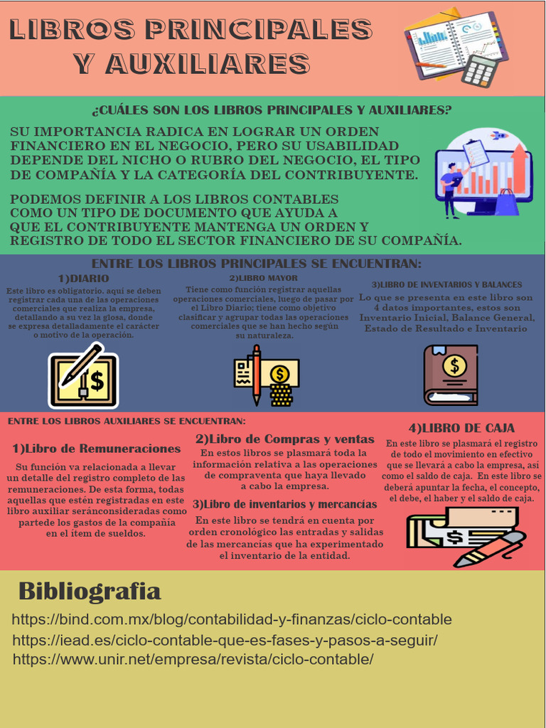 Infografia Libros Principales y Auxiliares | PDF | Contabilidad ...