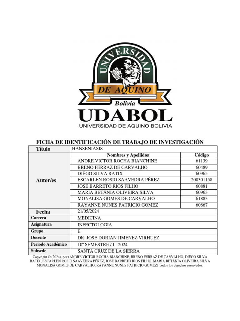 Hanseniasis | PDF | Infección | Mycobacterium