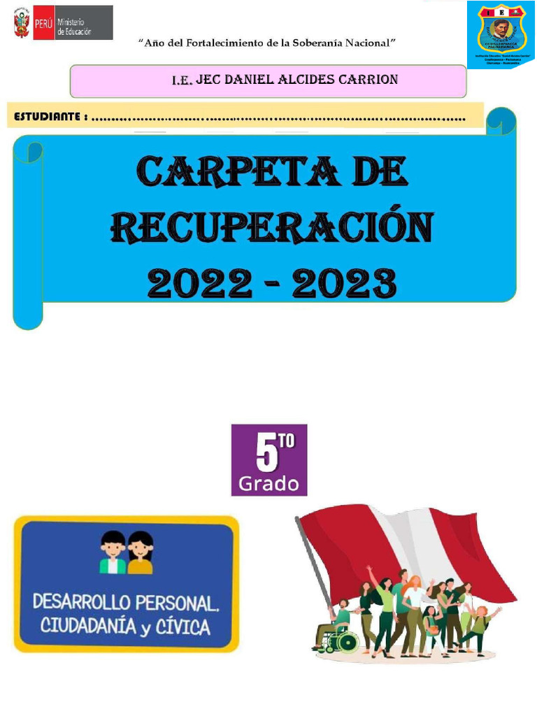 Carpeta de Recuperacion Dpcc-5to | PDF