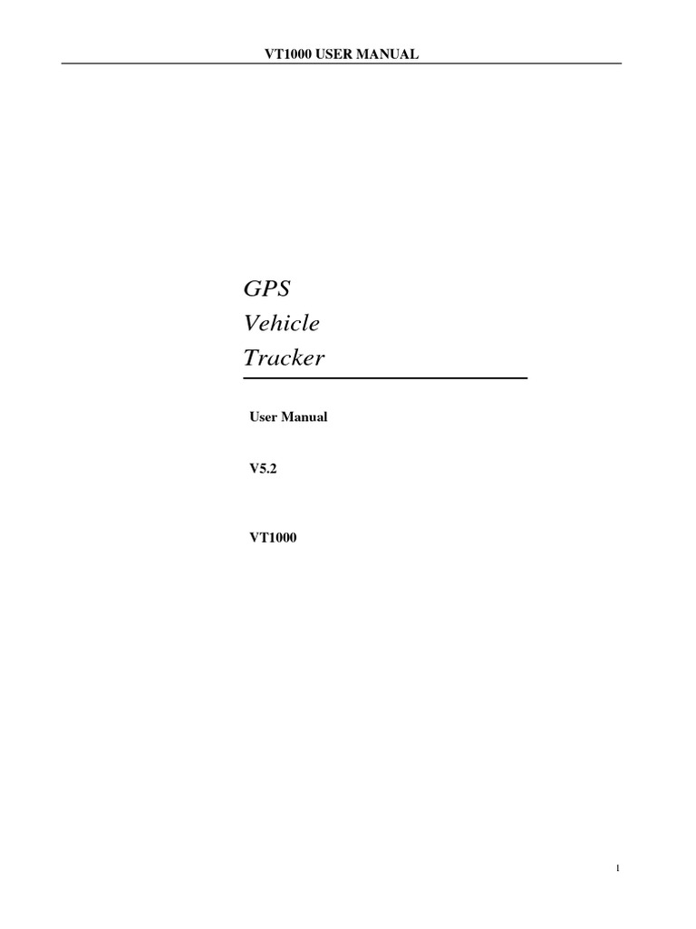 VT1000 GPS Vehicle Tracker Manual | PDF | Password | Telephone