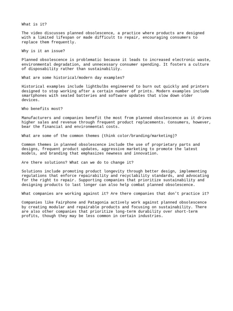 Planned Obsolescence | PDF | Business | Technology & Engineering
