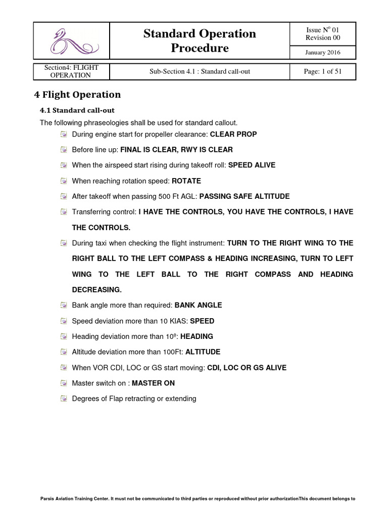 SOP Flight | PDF | Takeoff | Flap (Aeronautics)