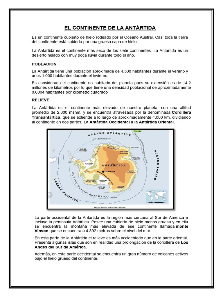 La Antártida | PDF | Antártida | Continente