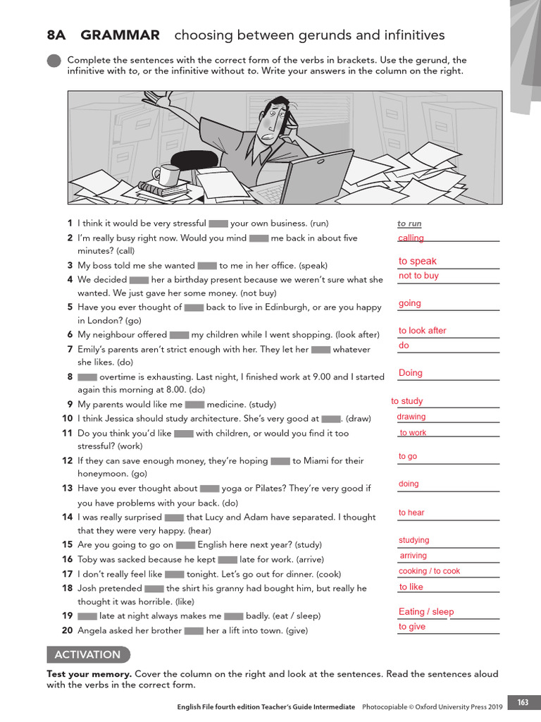 Revison GERUNDS AND INFINITIVES | PDF | Linguistic Typology | Grammar