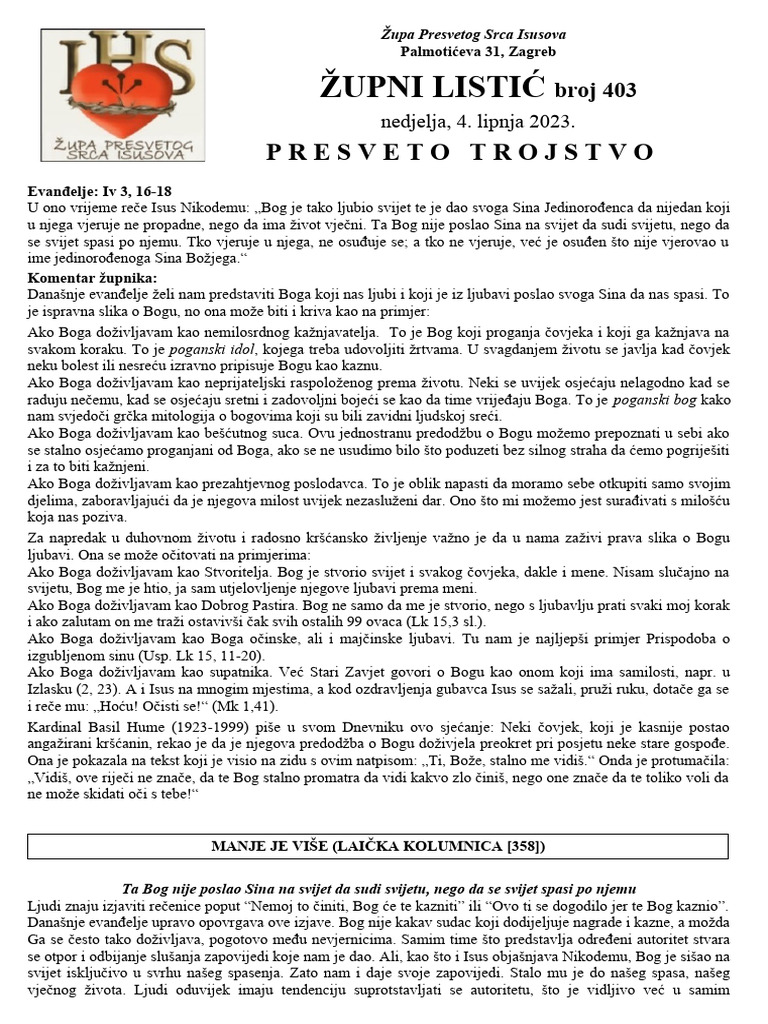 Zupni Listic 403 | PDF