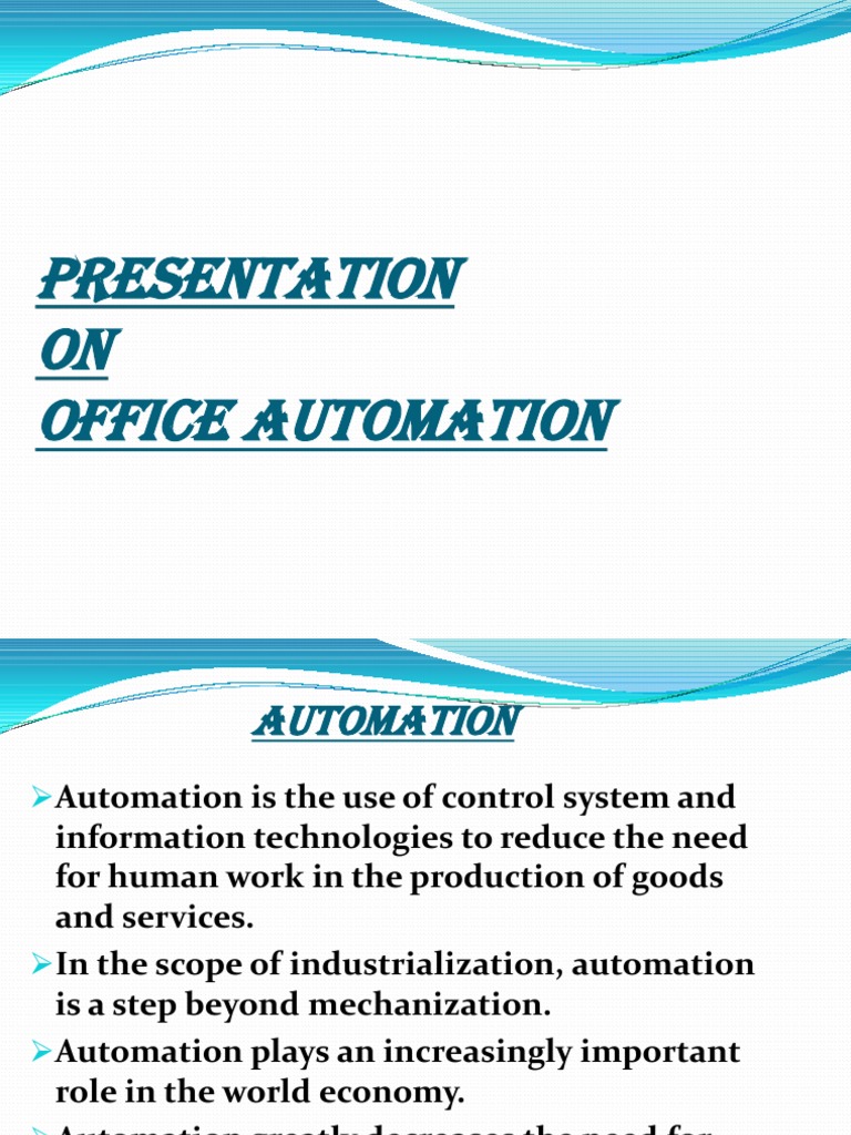 Office Automation: Benefits and Tools | PDF | Automation | Fax
