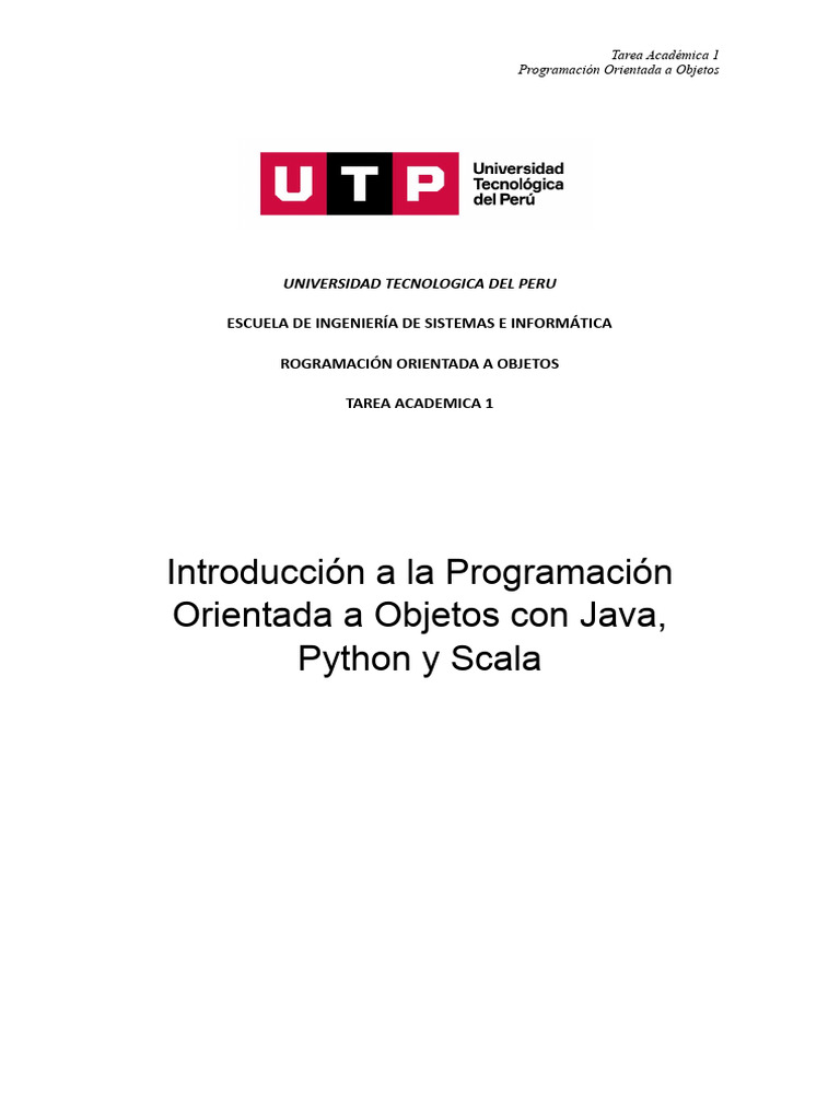 Ta1 - Programacion Orientada A Objetos | PDF | Objeto (informática) | Herencia (Programación ...