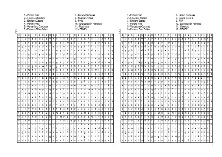Sopa de Letras Revolucion Una Hoja Con Dos Sopas | PDF
