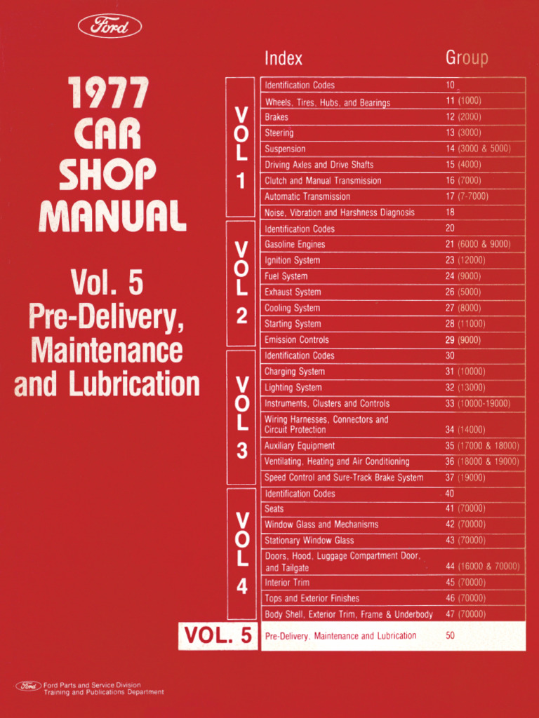 1977 FORD CAR SHOP MANUAL VOLUME 5 | Download Free PDF | Car Body ...