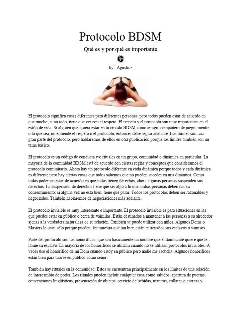 Protocolo BDSM: Importancia y Niveles | PDF | Bdsm