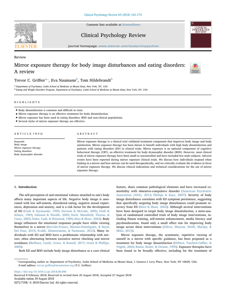 Mirror Exposure Therapy For Body Image Disturbances and Eating ...