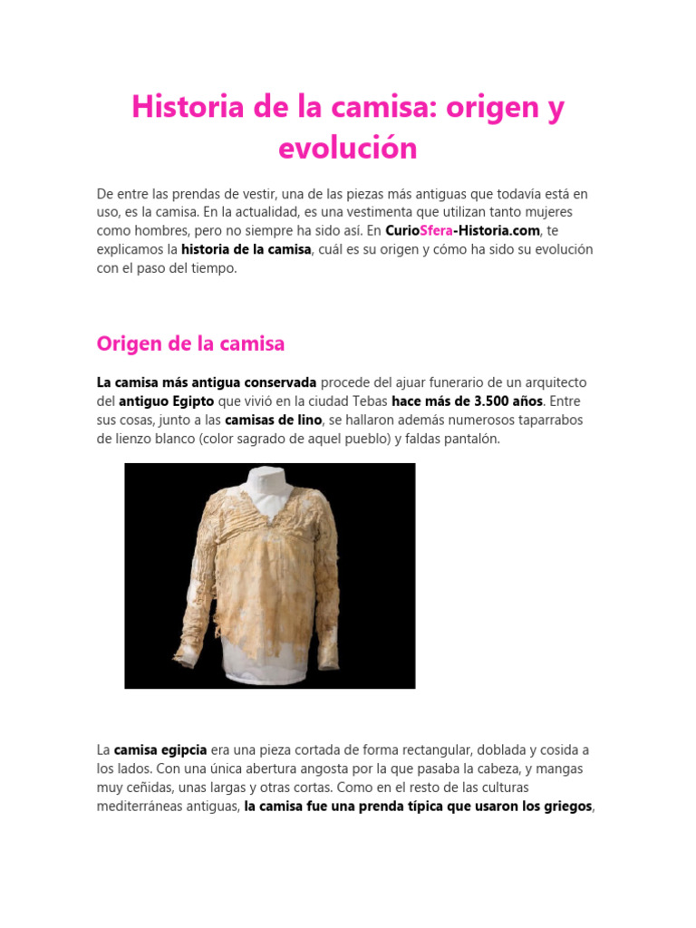 Historia de La Camisa GRR | PDF | Camisa | Ropa