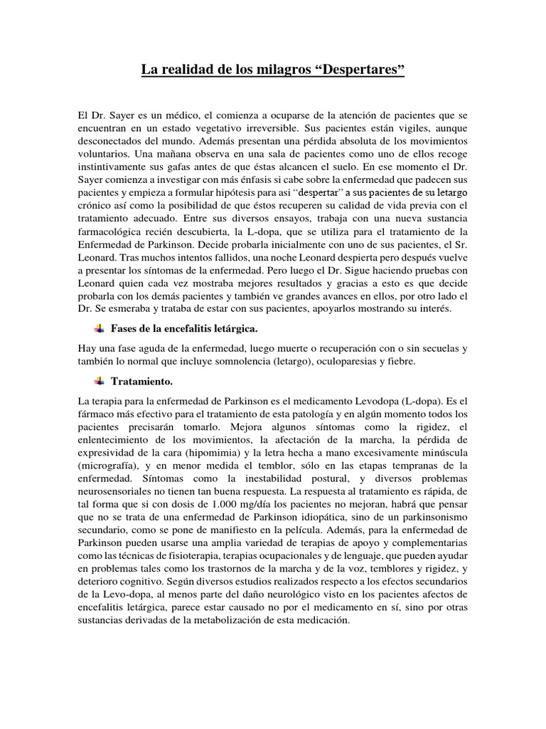 S10 La Realidad de Los Milagros | PDF | Enfermedad de Parkinson | Medicina CLINICA